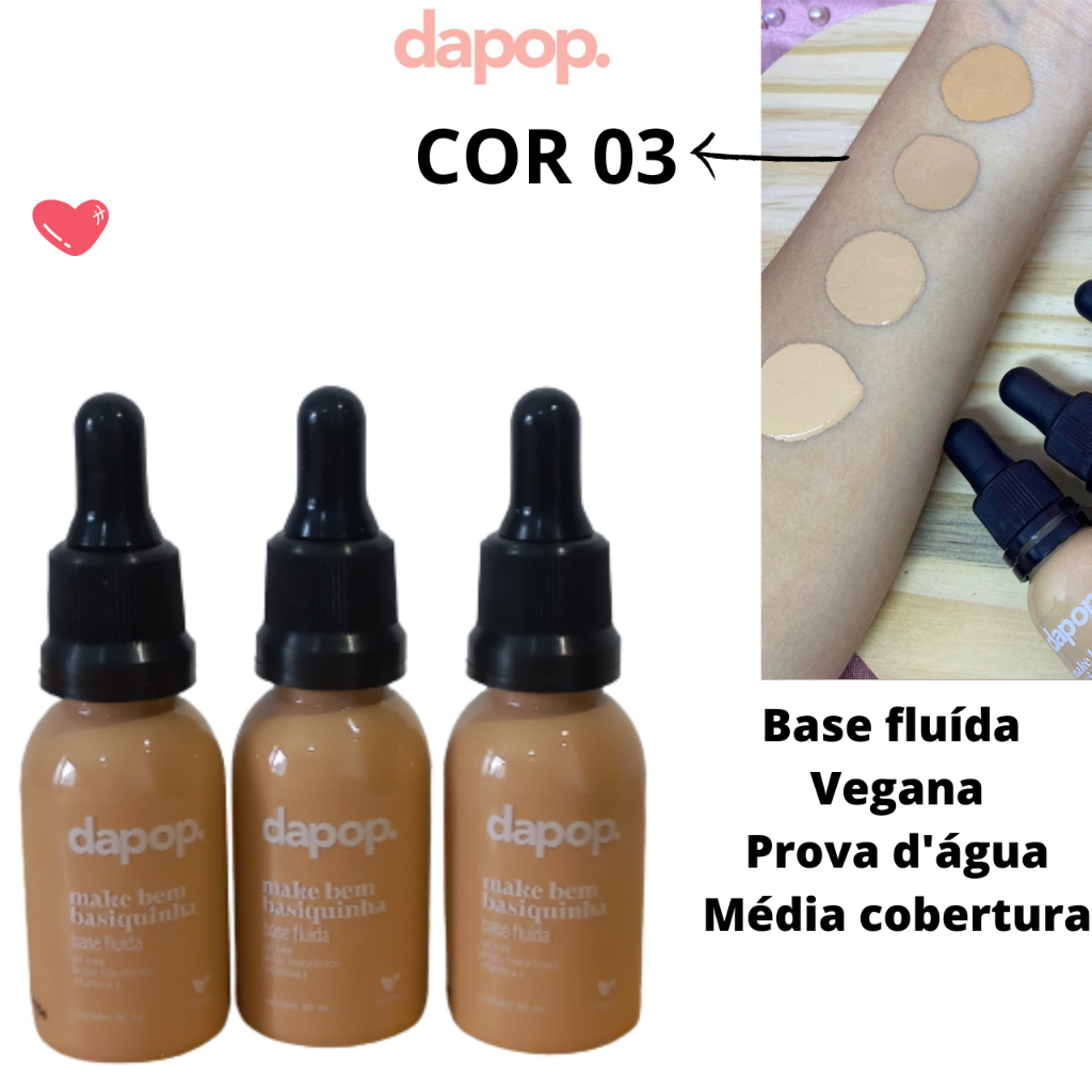 Base Fluída Make Bem Basiquinha Dapop cor 03 | Shopee Brasil