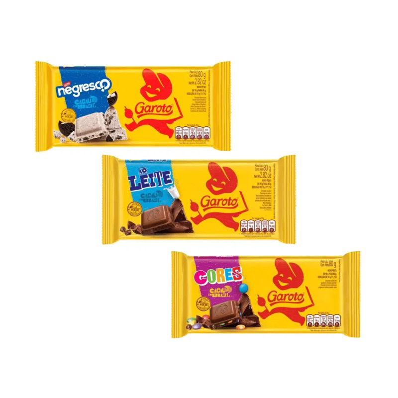 Kit 2 Barras de Chocolate Garoto | Shopee Brasil