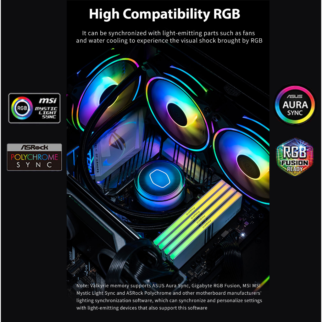 2x16GB Memória RAM Asgard Valkyrie V5 RGB (32GB) 3600 MHz DDR4 XMP ...
