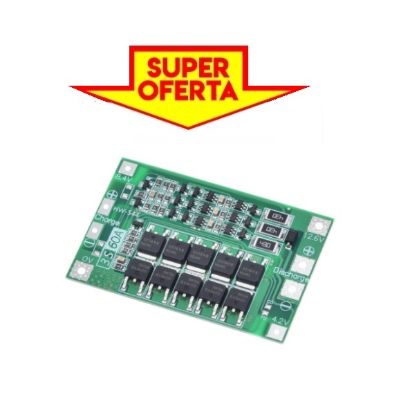 Placa Pcb 3s 60a Bms Com Balanceamento 18650 | Shopee Brasil