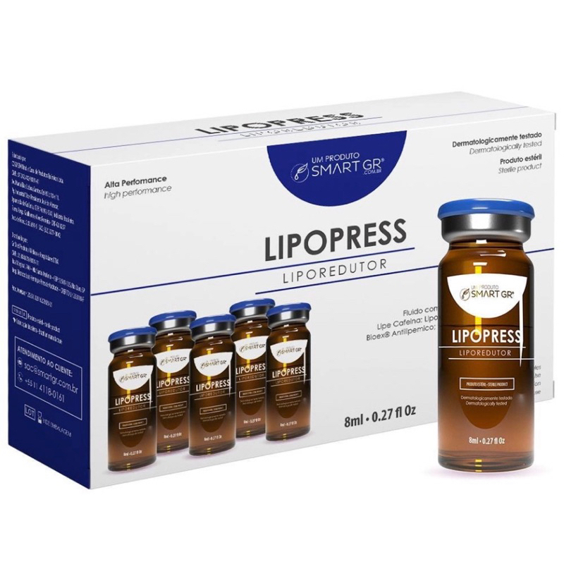 Smart Lipopress Fluido Corporal Liporedutor - 5 Frasco 10ml | Shopee Brasil