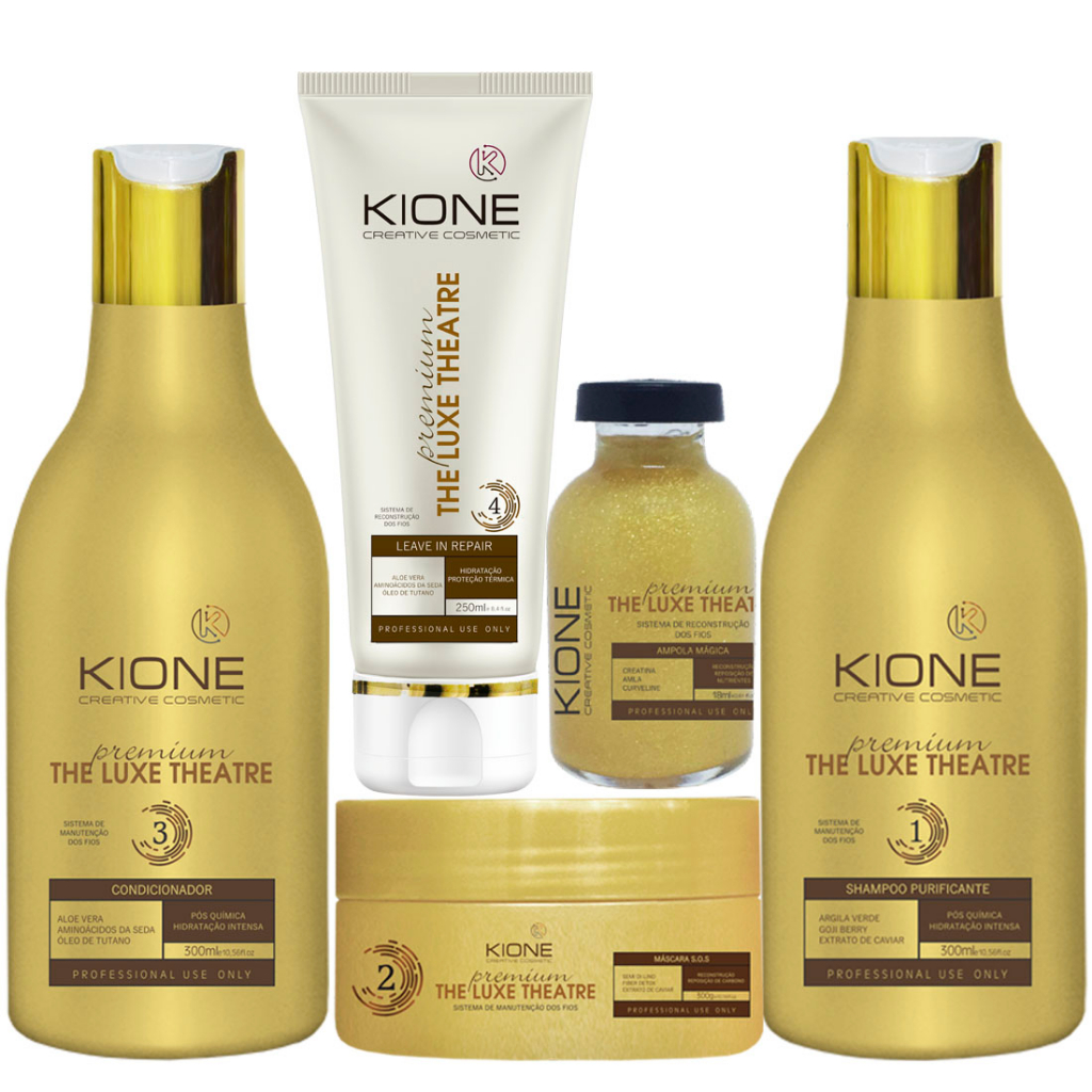 Kit Capilar Shampoo Máscara Condicionador Leave-in e Ampola The Luxe ...