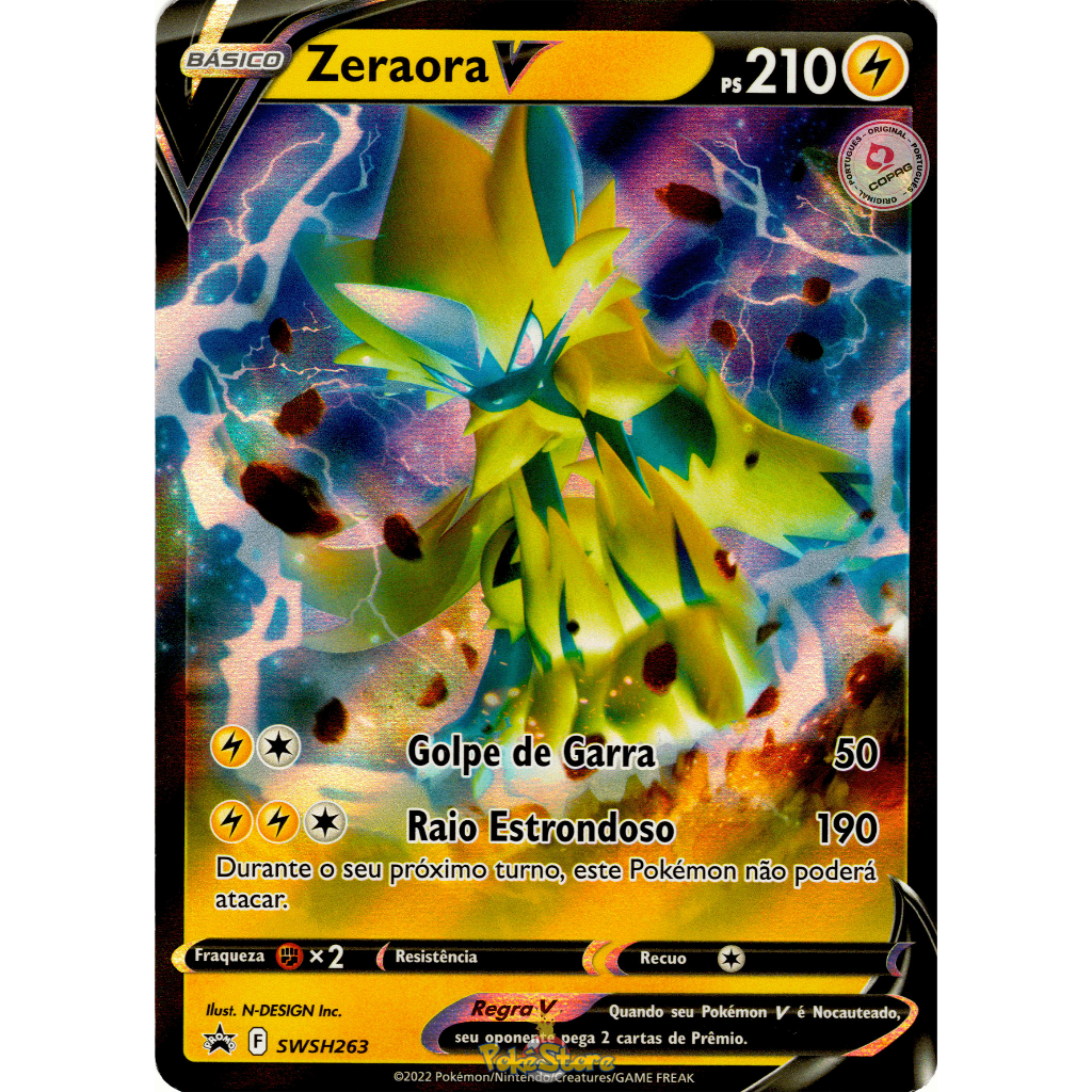 Carta Pokemon Zeraora V Português Card Original Copag Reinado ...