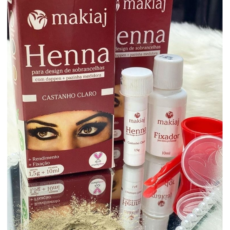 HENNA PÓ MAKIAJ ( Para design de sobrancelha ) | Shopee Brasil