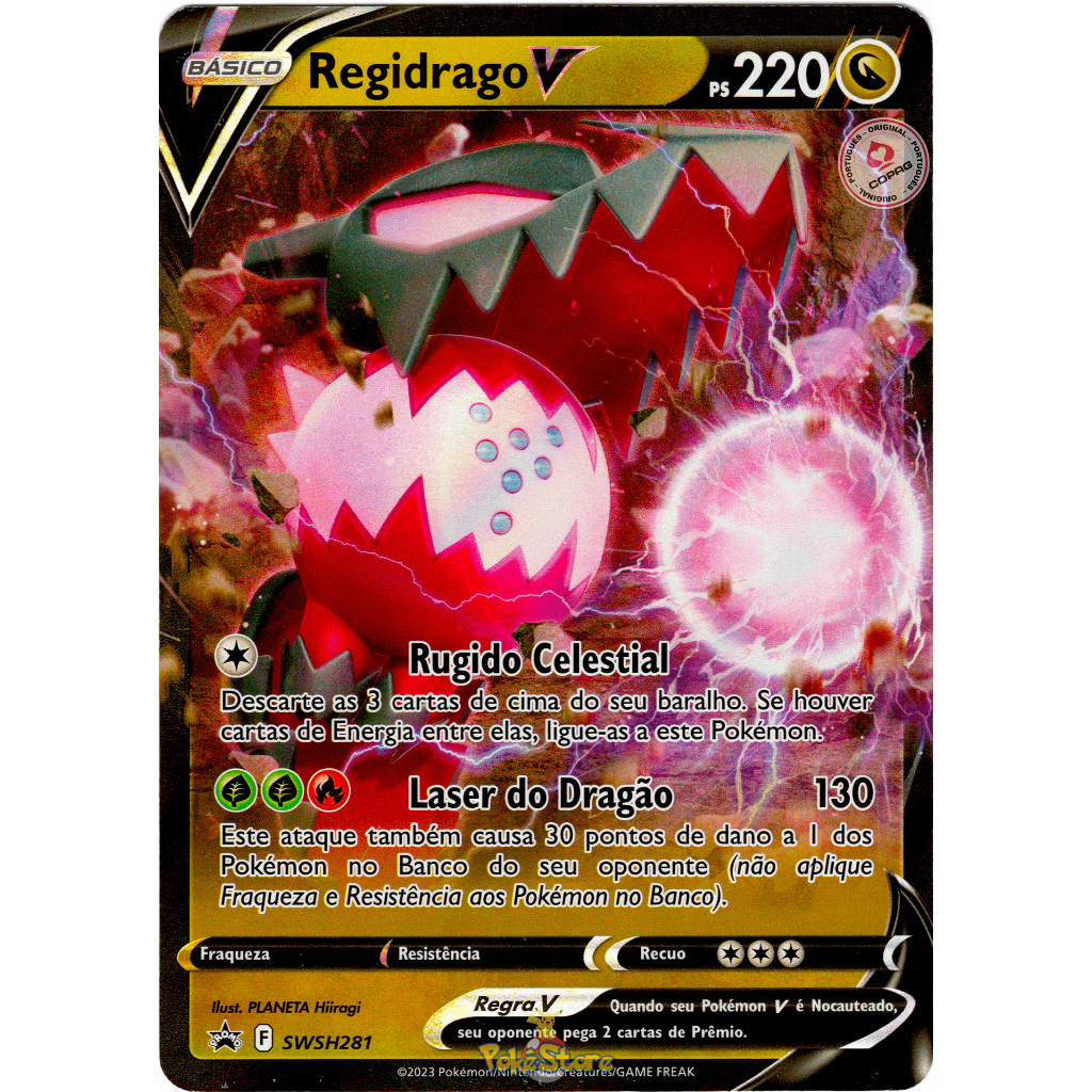 Carta Pokemon Regidrago V Português Card Original Copag | Shopee Brasil