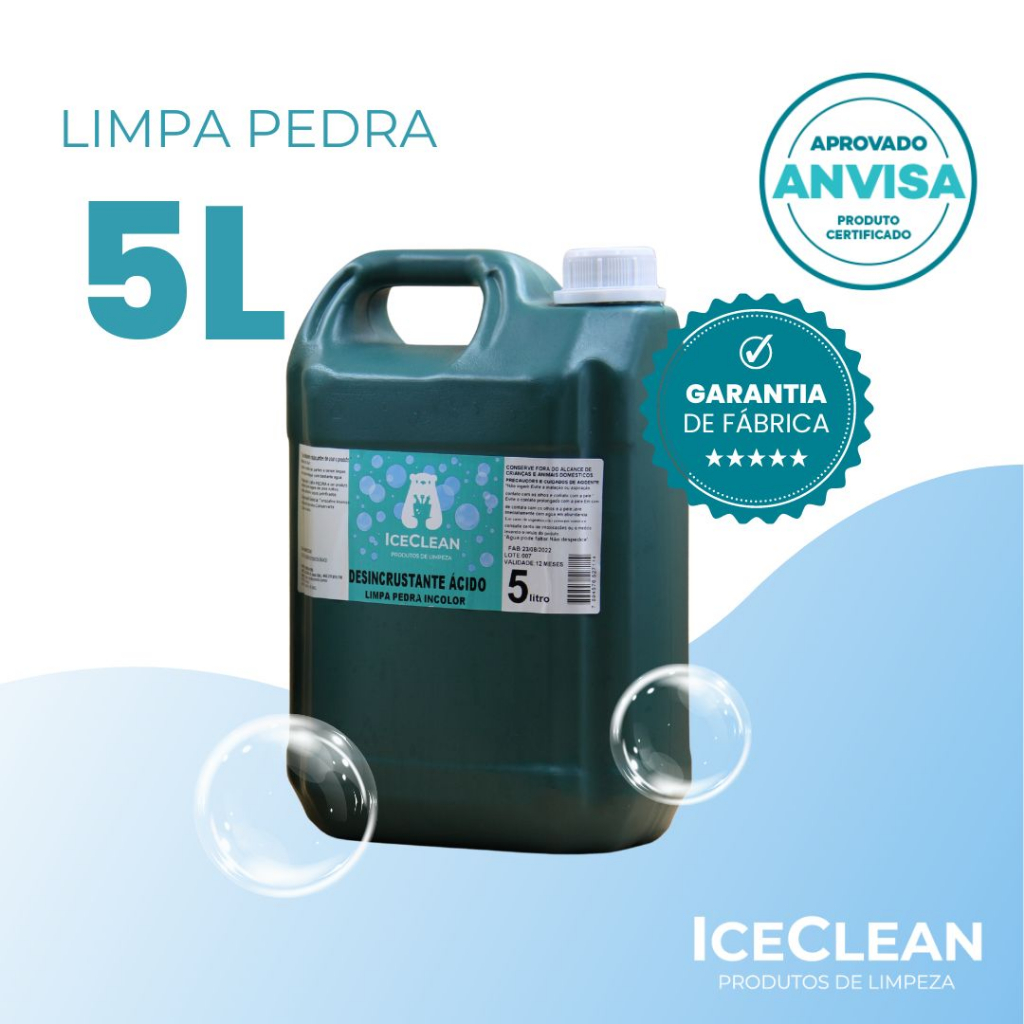 Limpa Pedra 5L (Desincrustante ácido) IceClean | Shopee Brasil