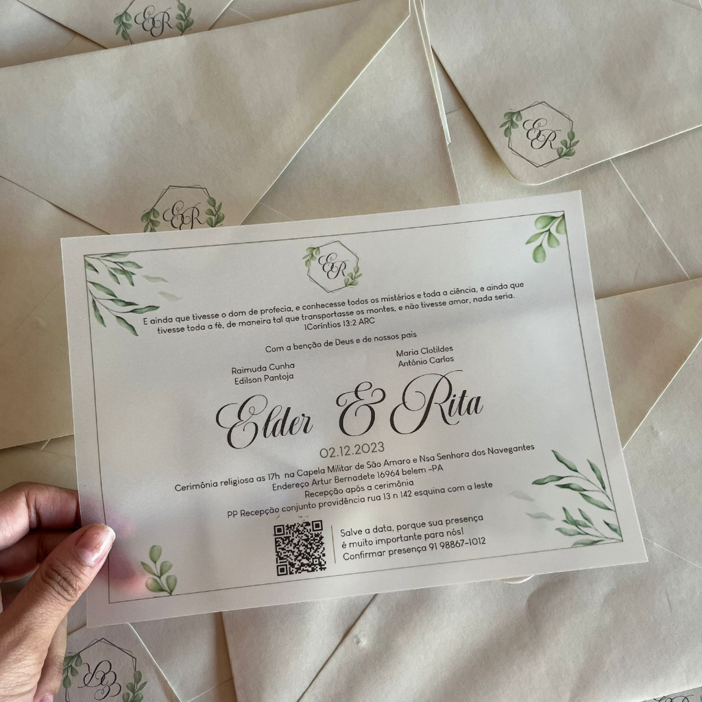 Convites papel vegetal para casamento - convite casamento papel vegetal ...