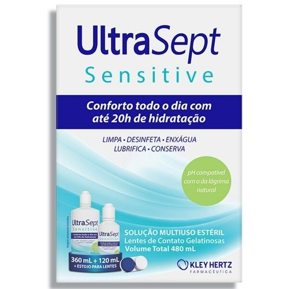 SOLUÇÃO PARA LIMPEZA DE LENTES DE CONTATOS ULTRASEPT 1 FRASCO 360ML+ 1 ...