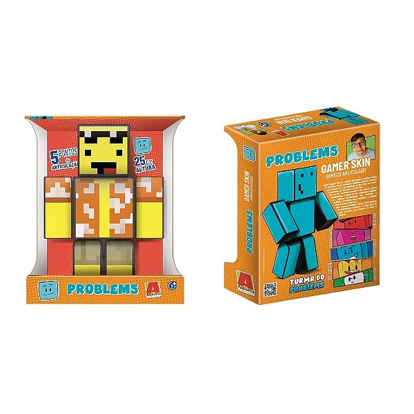 Boneco Minecraft Mel Turma Do Problems Streamer Pequeno 25 Cm