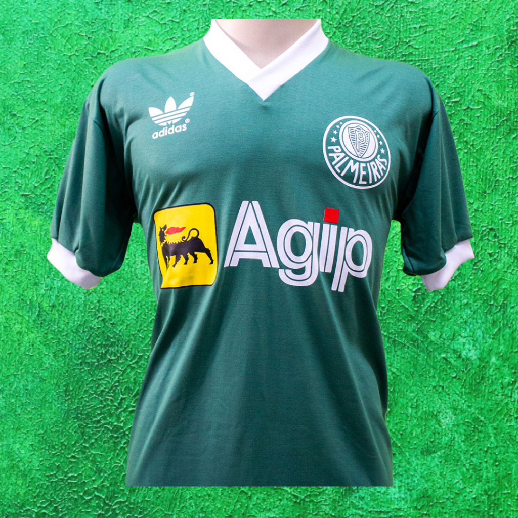 Camisa Palmeiras Agip Verde Retro Anos 80/90 | Shopee Brasil