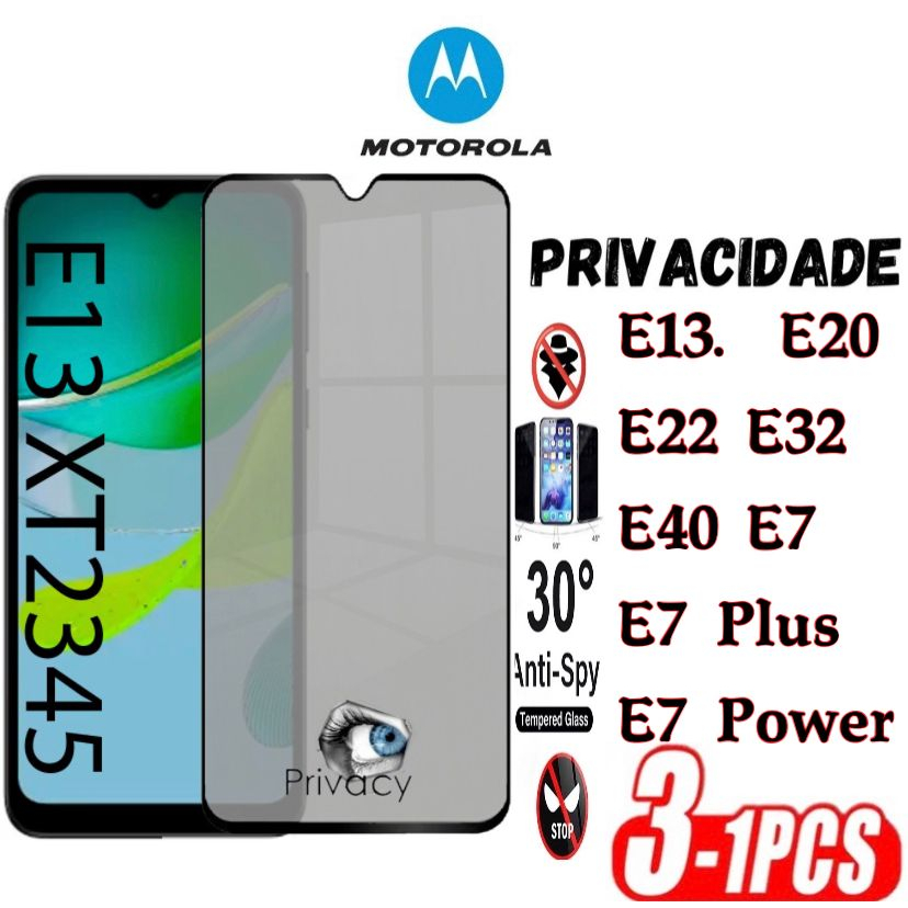 Película Privacidade 3D Anti Spy PARA MOTO E13 E20 E22 E32 E40 E7 E7 PLUS E7POWER | Shopee Brasil