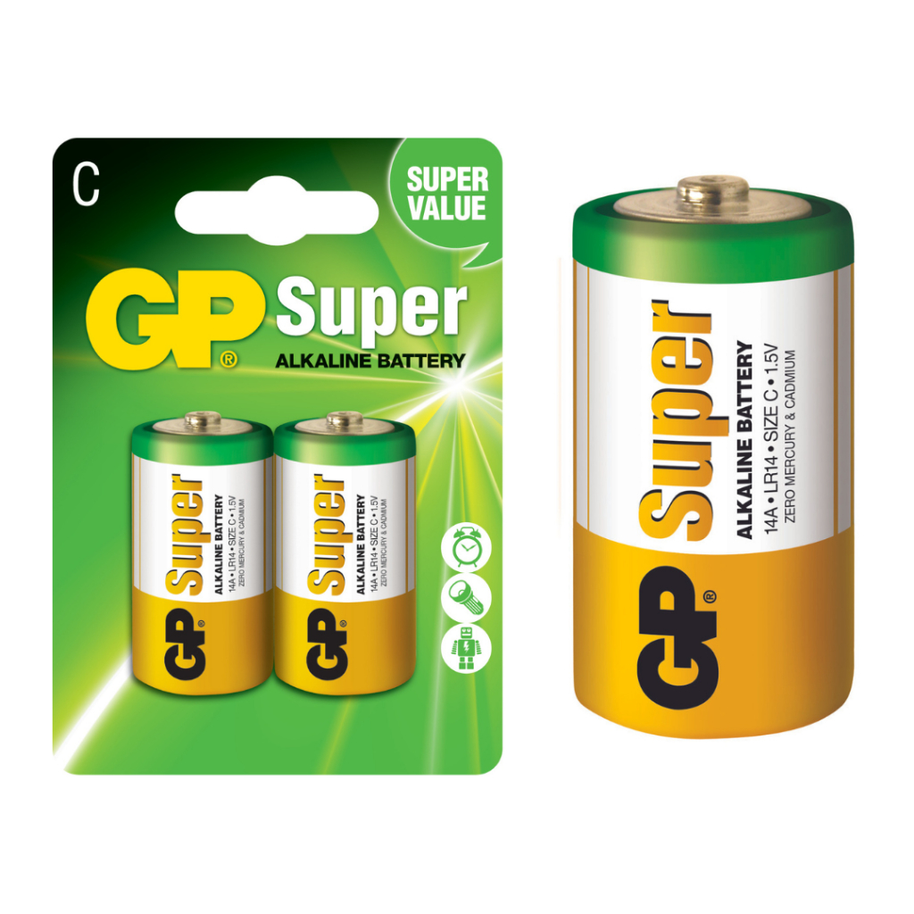 Pilha C LR14 GP 2 Unidade Super Pilhas 1.5V Longa Duração Alto ...