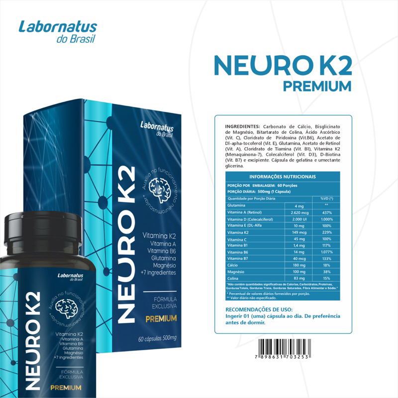 NEURO K2 60 Caps 500mg | Shopee Brasil