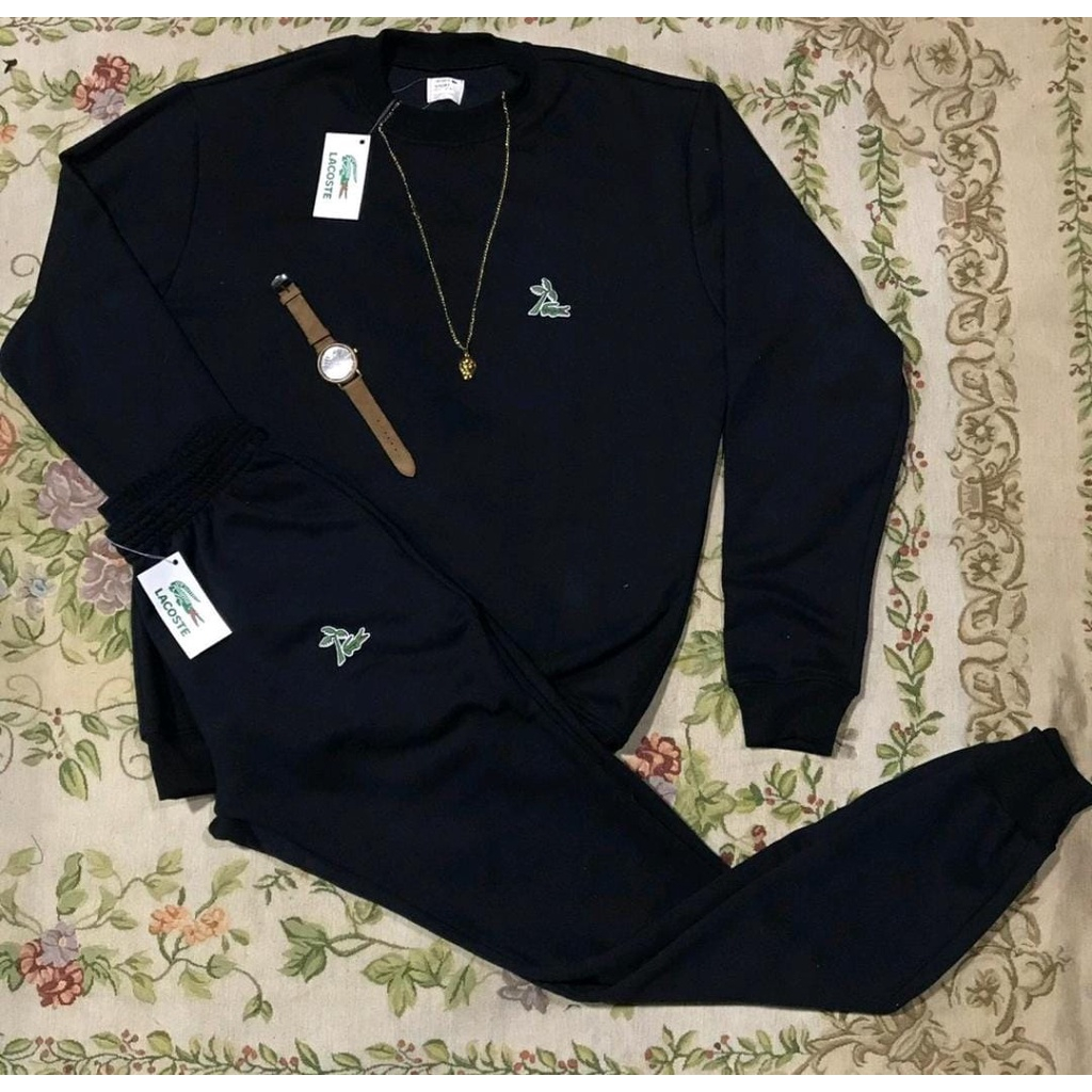 Conjunto Moletom Gola Careca Lacoste Bordado Coqueiro Envio Imediato ...