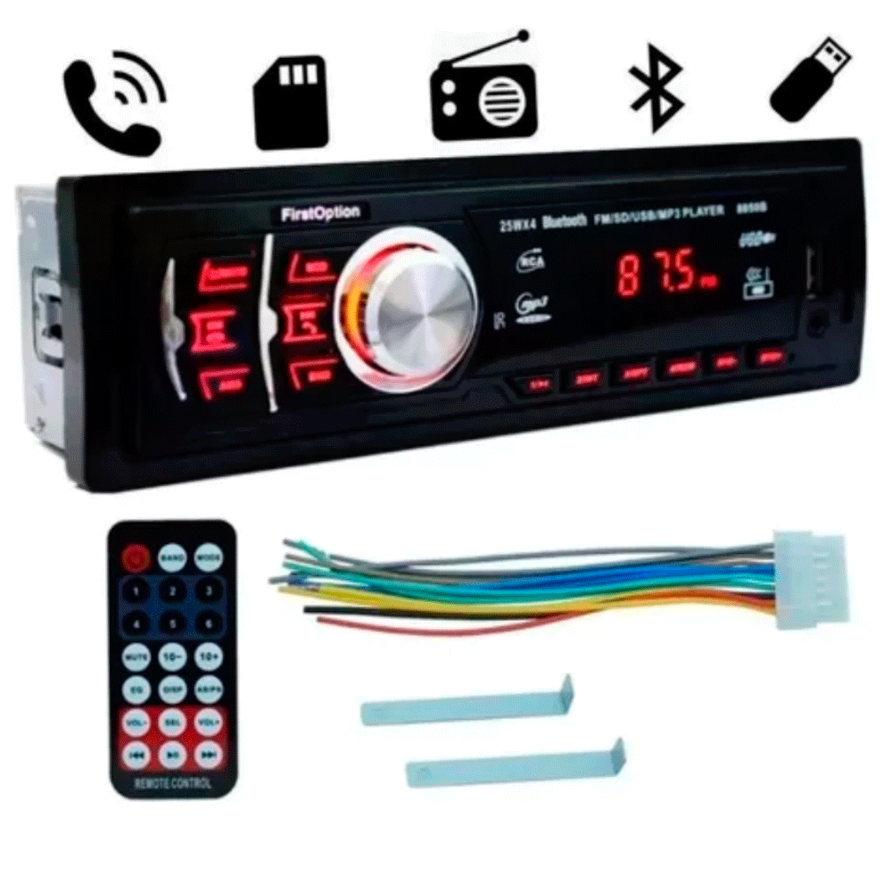 Aparelho De Som Automotivo Rádio De Carro Bluetooth Pendrive SD Rádio Aux In Mp3 Player Visor ...