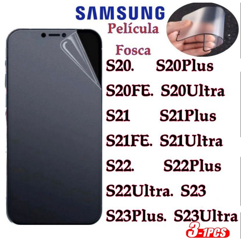 Película Fosca Cerâmica Flexível 9D Hidrogel Samsung S20 S20PLUS S20FE S20ULTRA S21 S21PLUS ...
