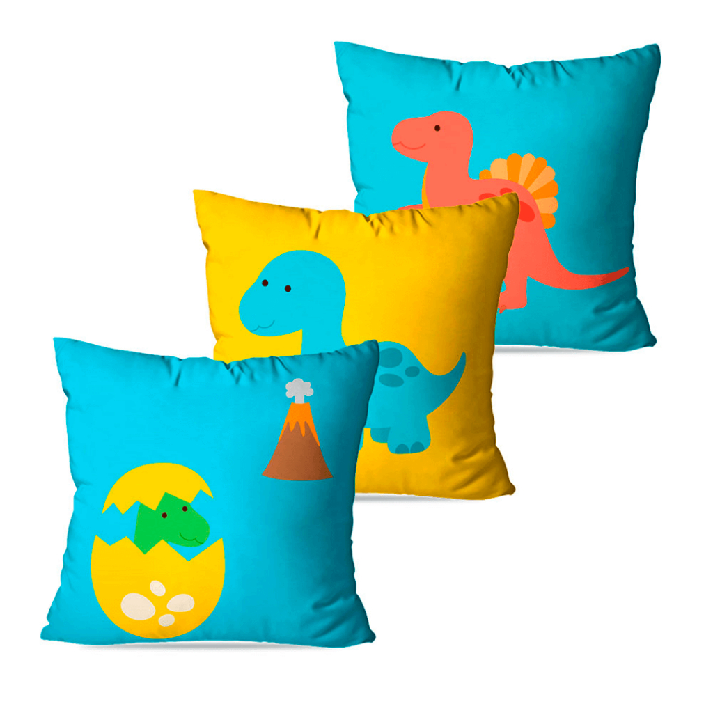 Kit 3 Capas de Almofadas Decorativas Infantil Dino | Shopee Brasil