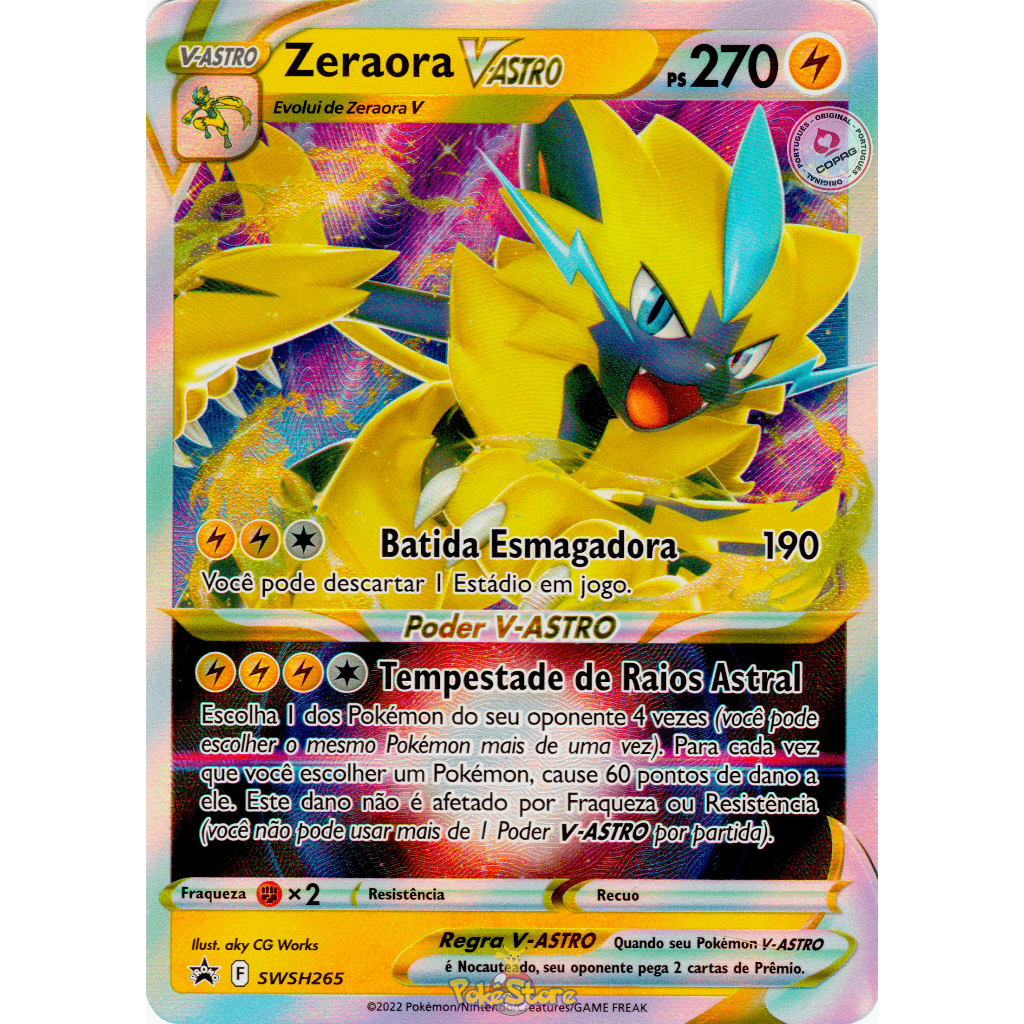 Carta Pokemon Zeraora V-Astro Astro Português Card Original Copag VStar ...