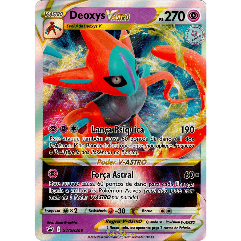 Carta Pokemon Deoxys V Astro Português Card Original Copag VStar ...