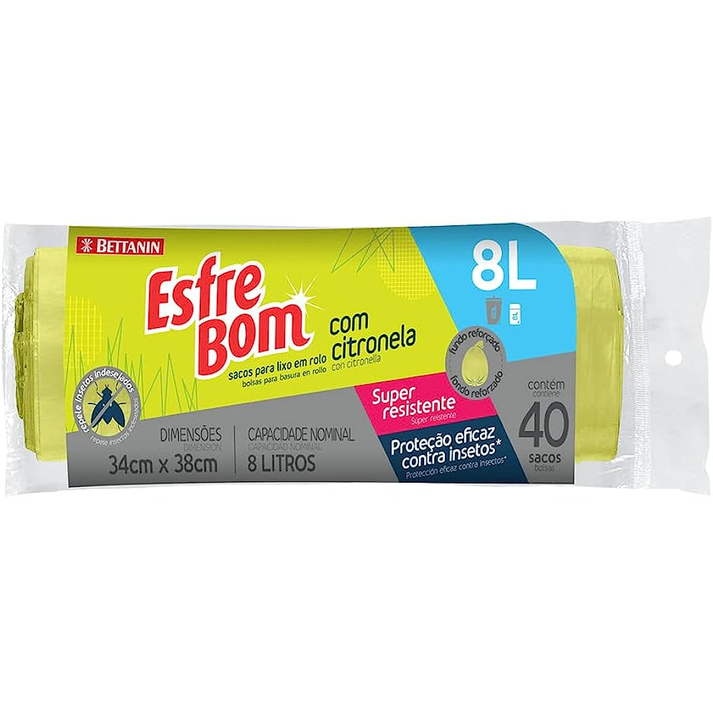 Saco para Lixo Com Citronela Odor Block, Rolo com 40 sacos de 8 Litros ... Saco para Lixo Com Citronela Odor Block, Rolo com 40 sacos de 8 Litros ...