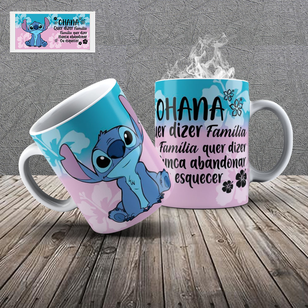 Caneca Lilo e Stitch Porcelana 325 ml - Coleção - Faz a Boa!