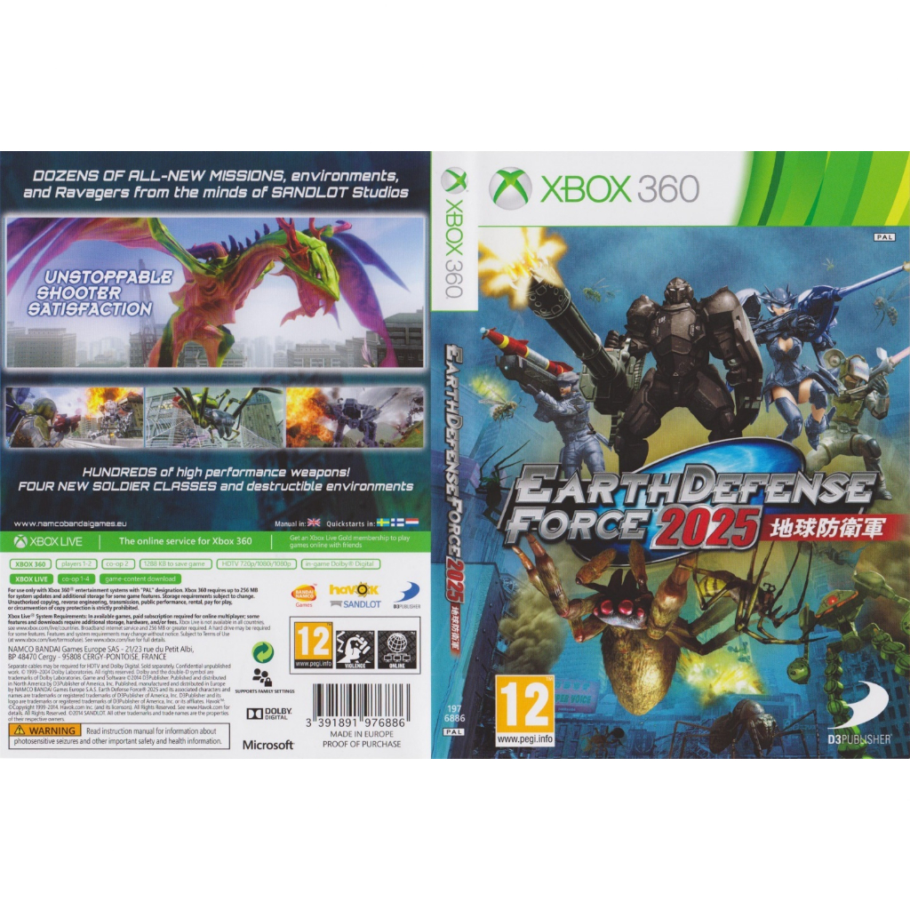 Earth Defense Force 2025 para Xbox 360 Lt com capa | Shopee Brasil