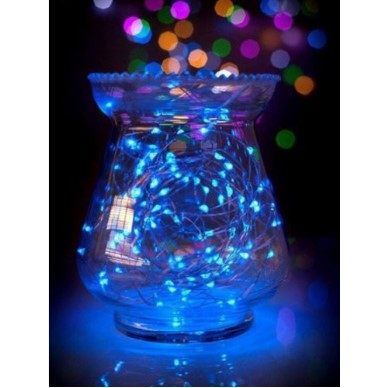 Fio de led fio fada 3m 30 leds AZUL a pilha para festas e datas ...