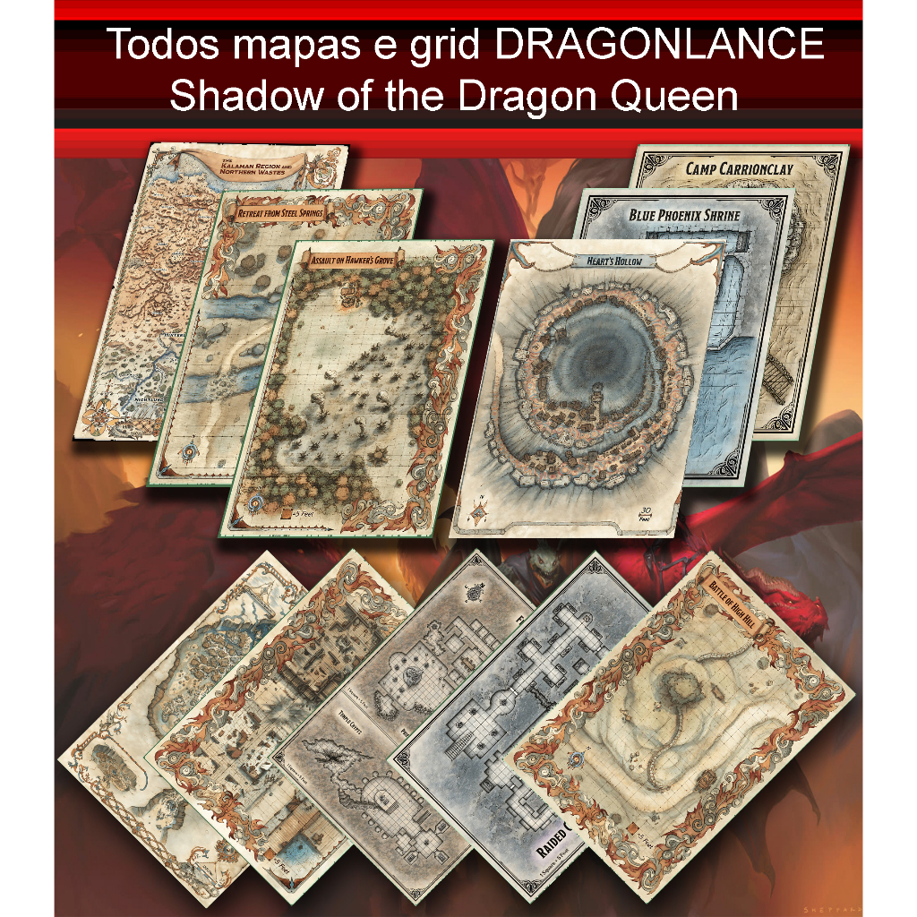 Todos os mapas e Grid de RPG da Aventura Dragonlance: Shadow of the ...