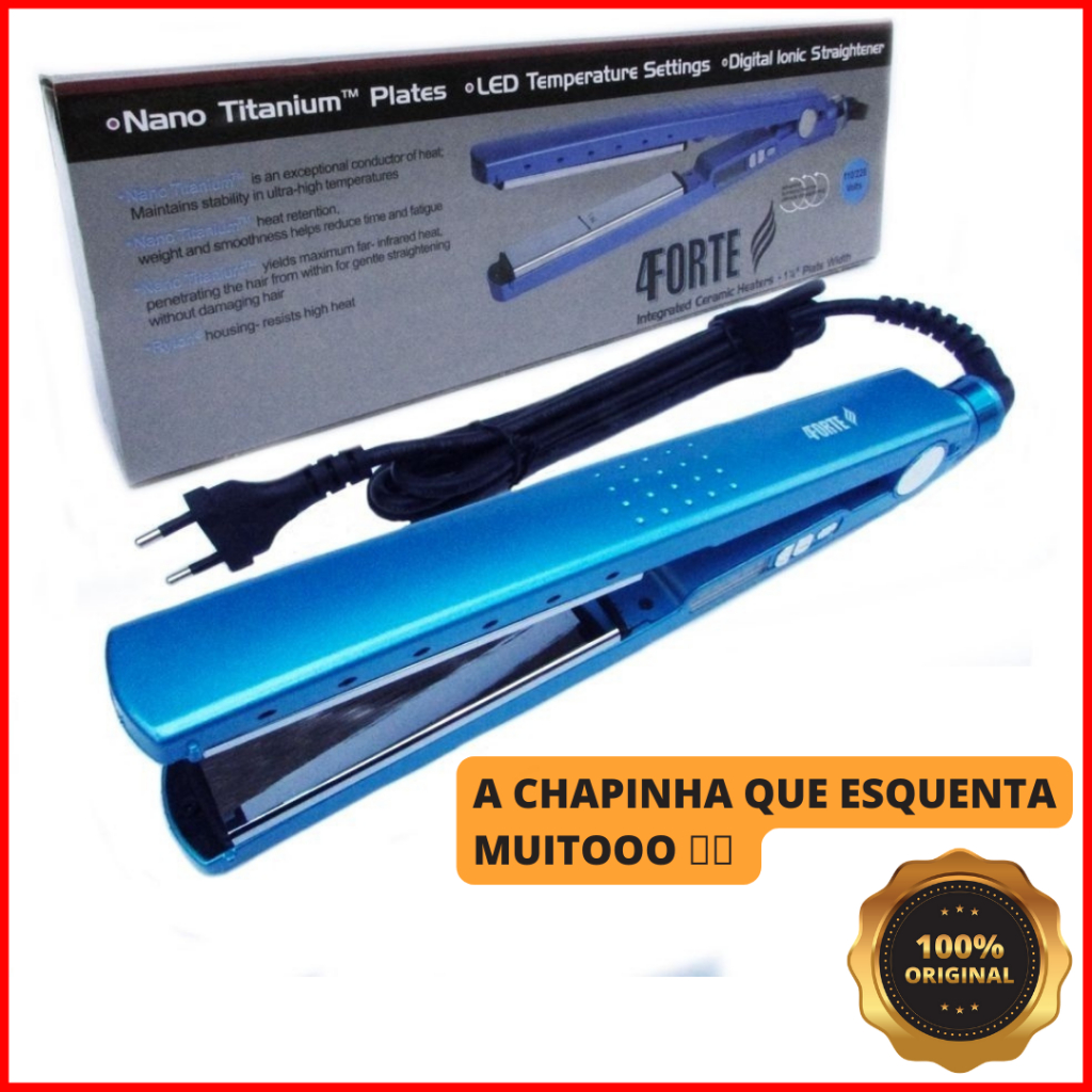 Chapinha Profissional Nano Titanium 450°f Prancha Alisador Progressiva ...