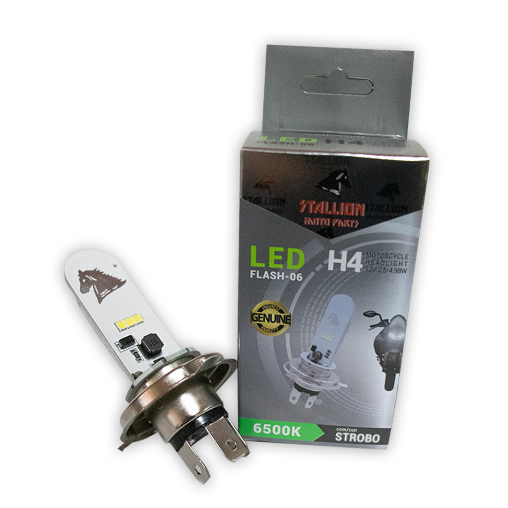 Lampada Farol Led H4 Modelo Strobo Moto 6500k Super Branca - stallion | Shopee Brasil
