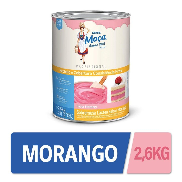 Recheio e Cobertura de Morango - 2,6Kg - Nestlé | Shopee Brasil