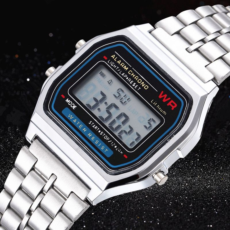 Relógio WR tipo Casio Retrô Vintagem Unissex metal digital feminino e ...
