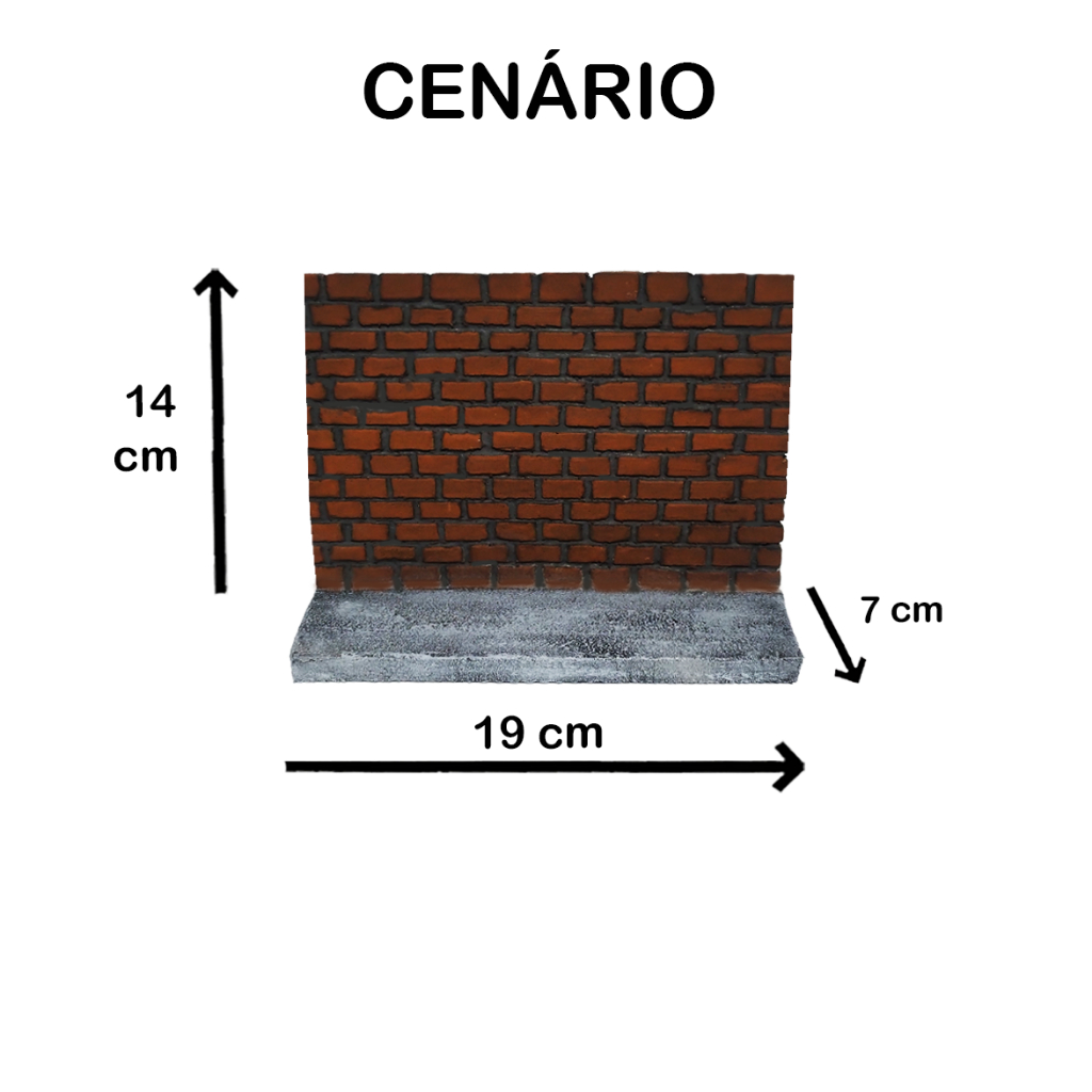 Cenário / Diorama Parede De Tijolos (A: 14 cm x L: 19 cm x C: 7 cm ...