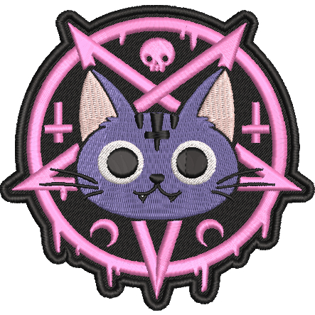 patch bordado gato pentagrama grande | Shopee Brasil