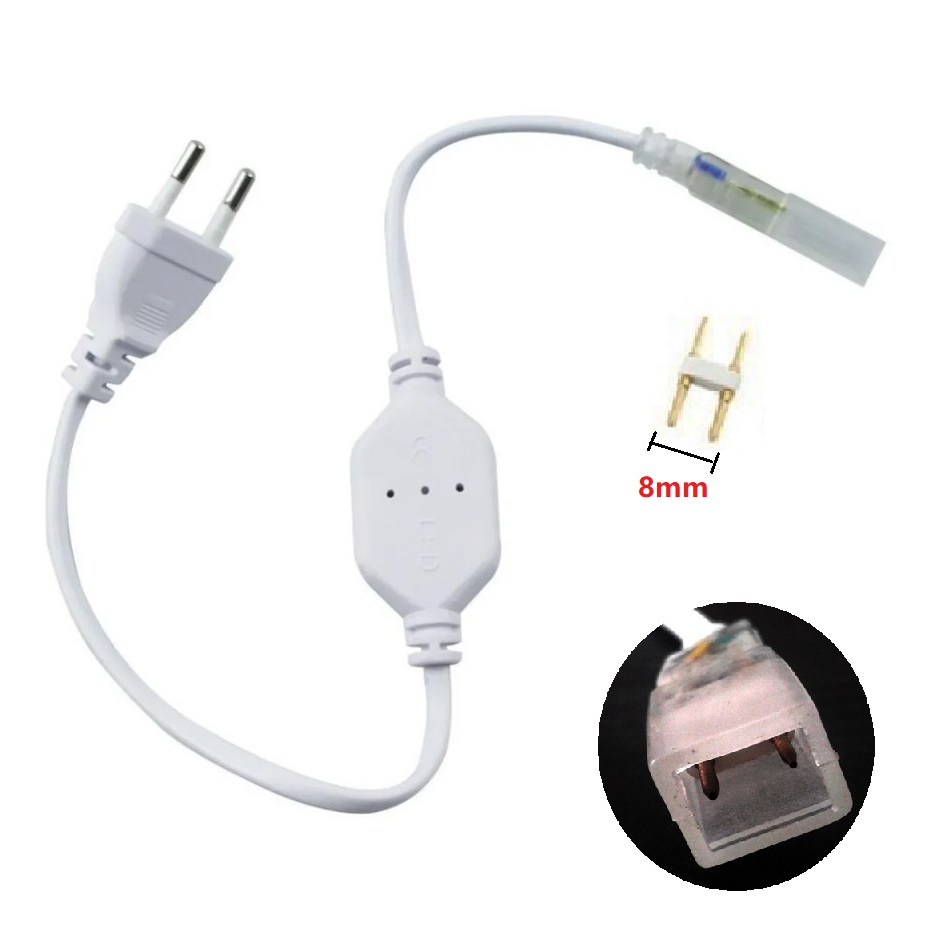 Adaptador Conector Soquete Rabicho Fita 5050 Mangueira Led Entrada 8mm ...