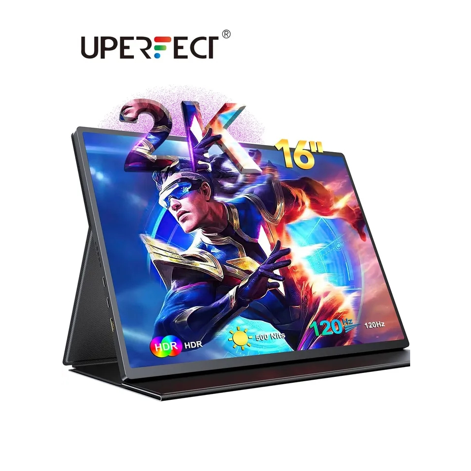 Monitor Portátil Uperfect Tela IPS de 16" | 2K QHD 2560 x 1600 | 120Hz | 500 Nits | 8 bit de ...