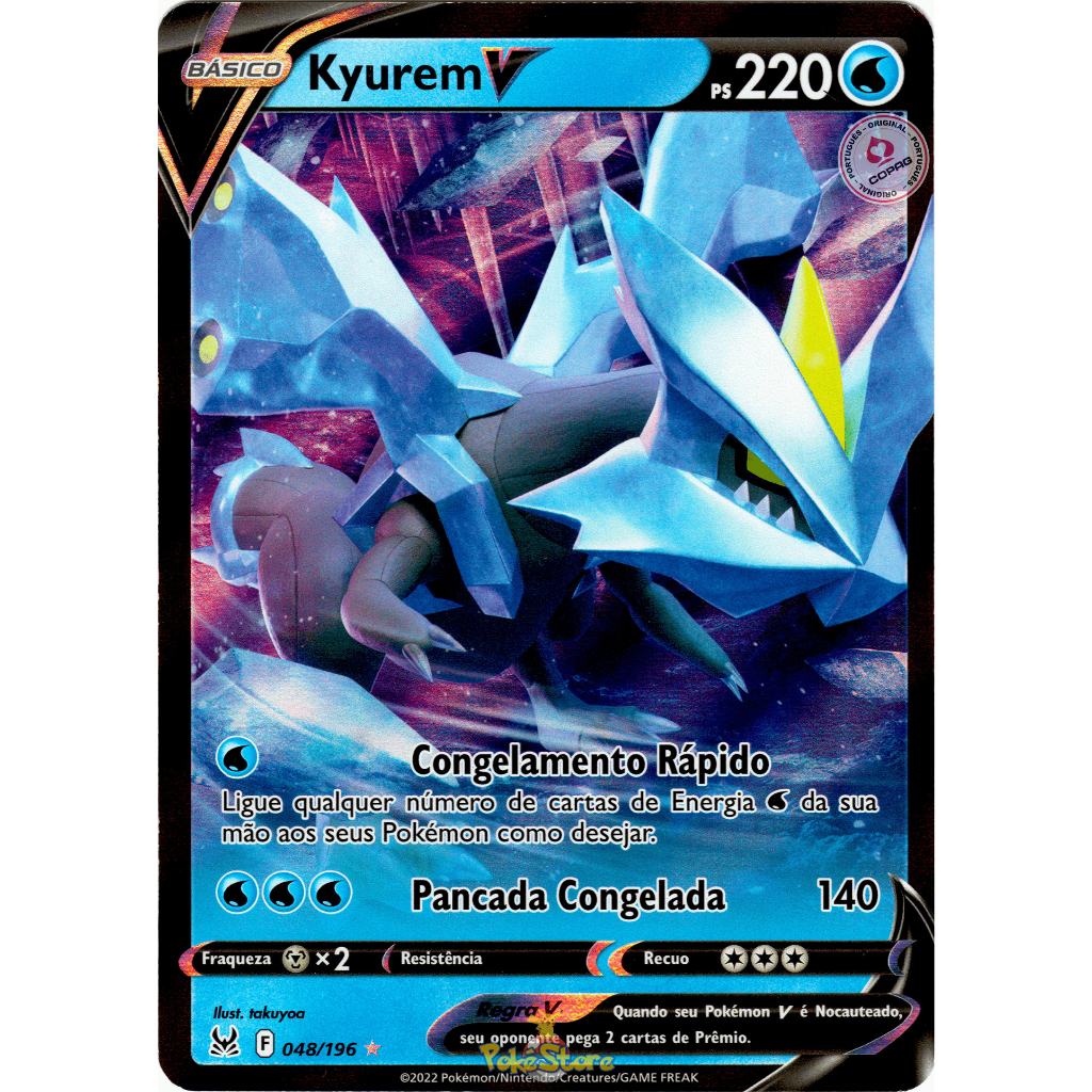 Carta Pokémon Kyurem V Português Card Original Copag Origem Perdida ...