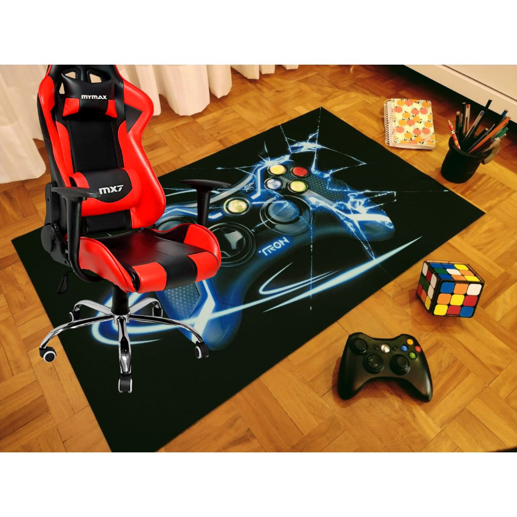 TAPETE GAMER PROTETOR DE PISO - Tema CONTROLE - 90x65 antiderrapante ...
