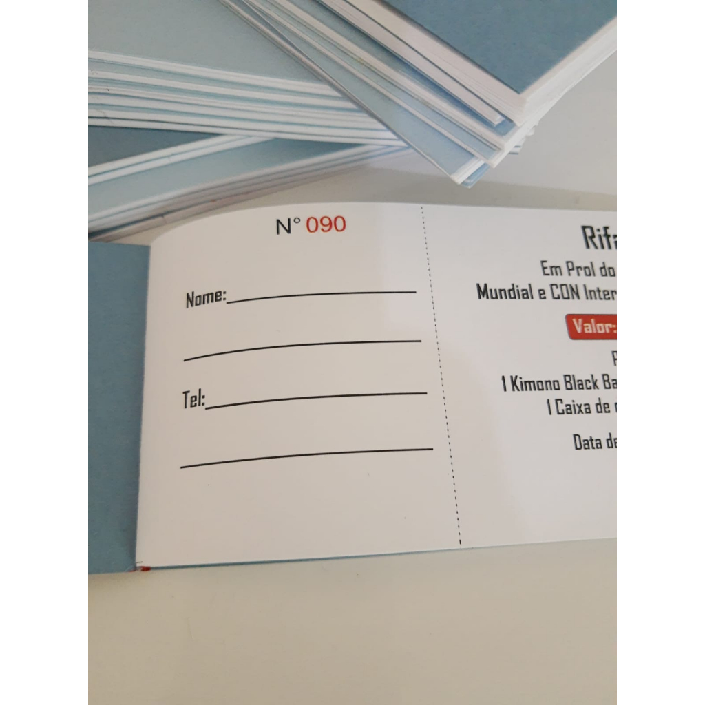 Kit 5 Blocos de Cupom para Rifa personalizado com 100 folhas | Shopee Brasil