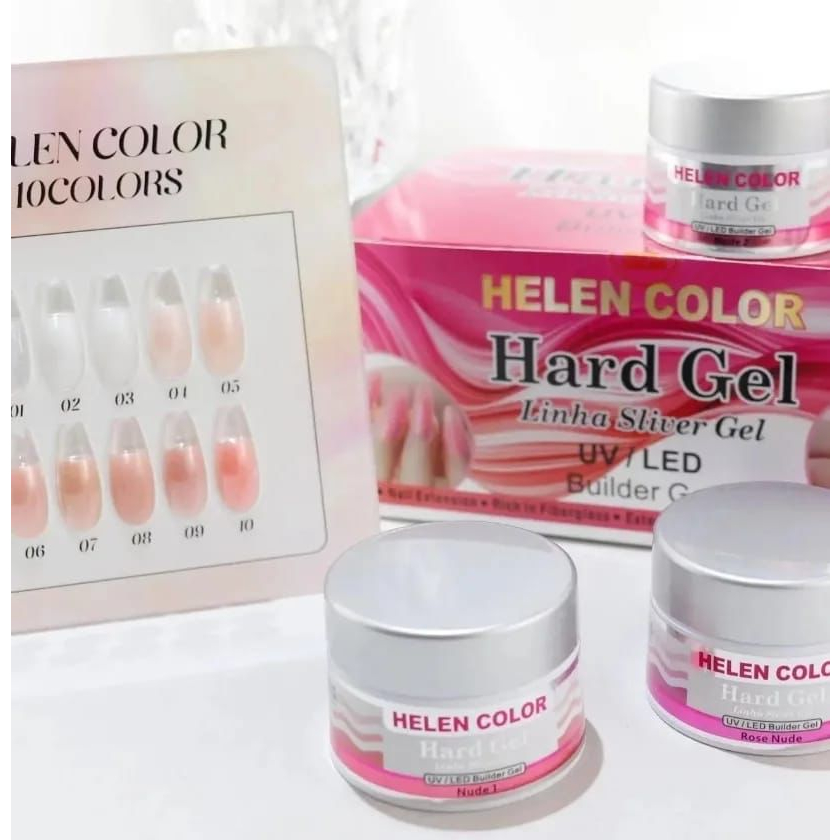 Helen Color Gel Hard linha silver gel 20g alongamento de unha em gel ...