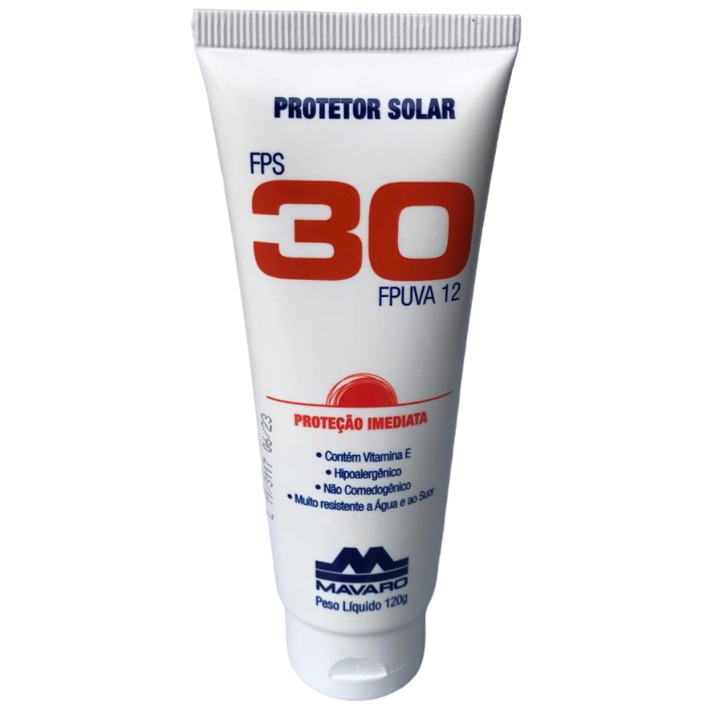 Protetor Solar Fator 30 Mavaro FPS 30 Contém Vitamina E Frasco 120ml ...