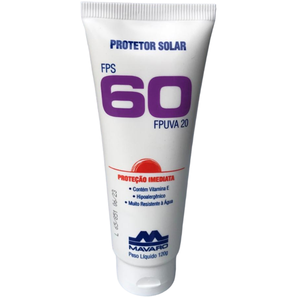 Protetor Solar Fator 60 Mavaro FPS 60 Incolor Resistente a Raios UVA e ...