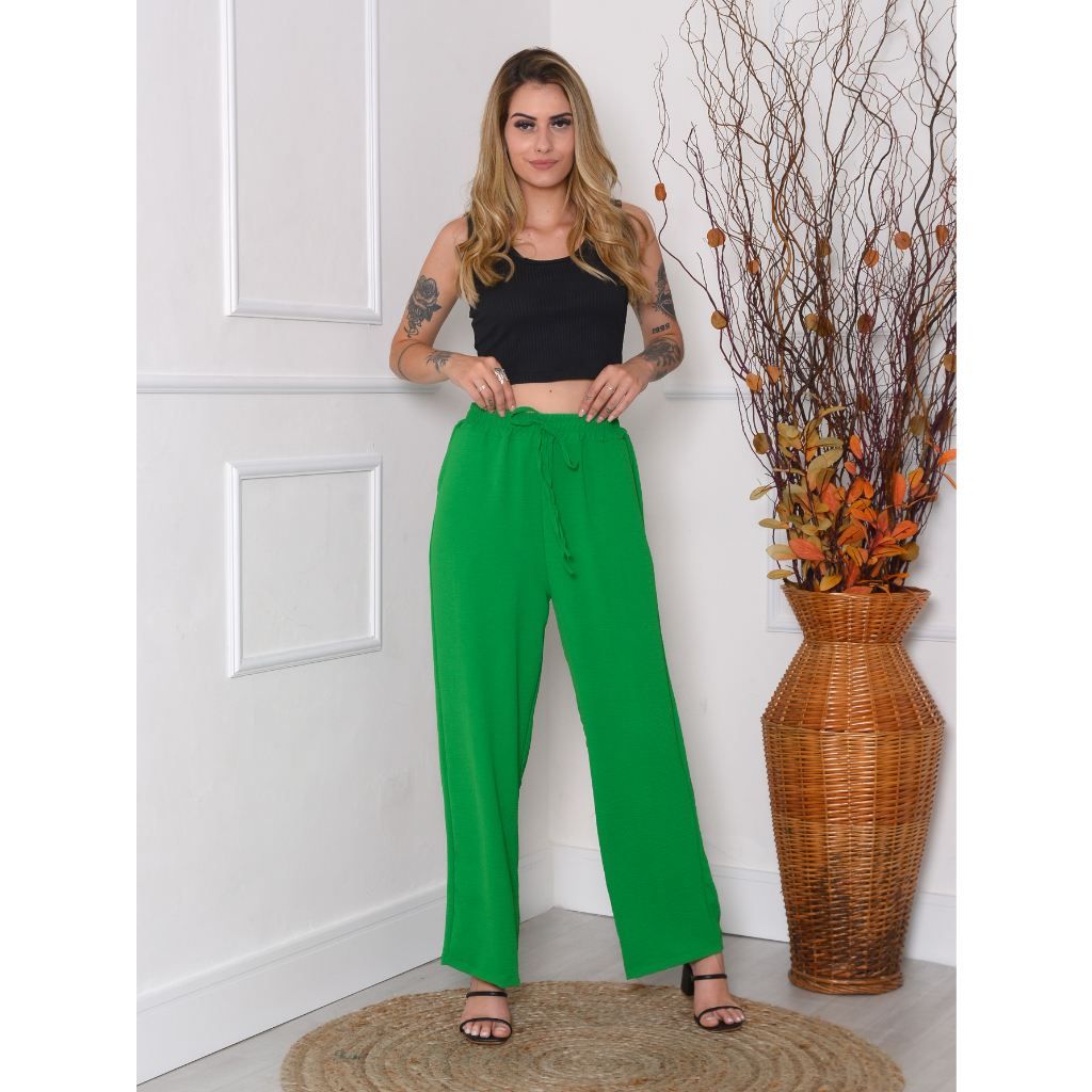CALCA PANTALONA MODA FEMININAS CINTURA ALTA TRAS COM LASTANO | Shopee Brasil