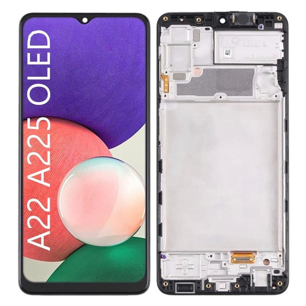 Tela Frontal Display Compatível Samsung A22 (4G) Gold Com Aro Oled ...