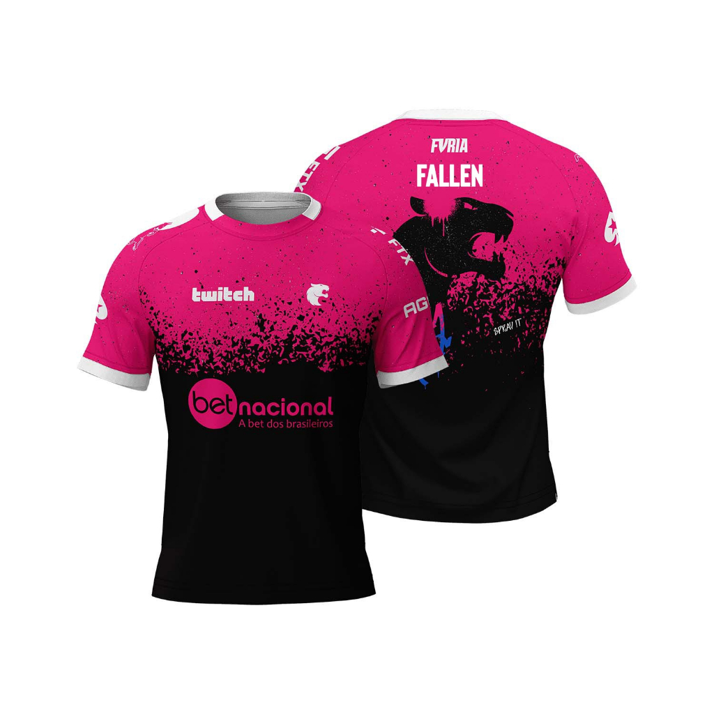 Camisa Camiseta Fallen Furia CS Go Game Rosa | Shopee Brasil
