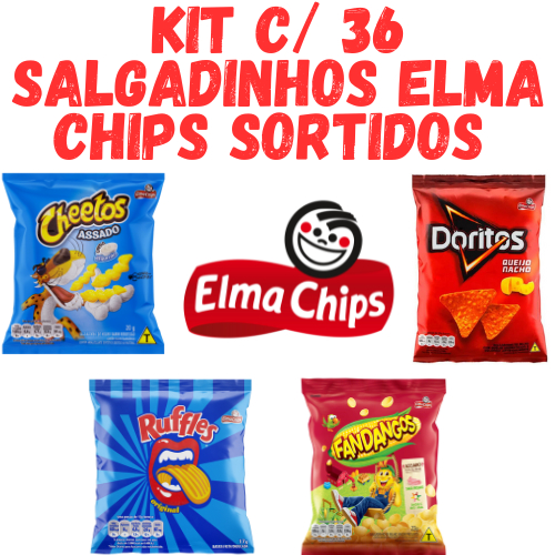 Kit c/ 36 Salgadinhos Sortidos Elma Chips - Ruffles - Doritos - Cheetos - Fandangos | Shopee Brasil