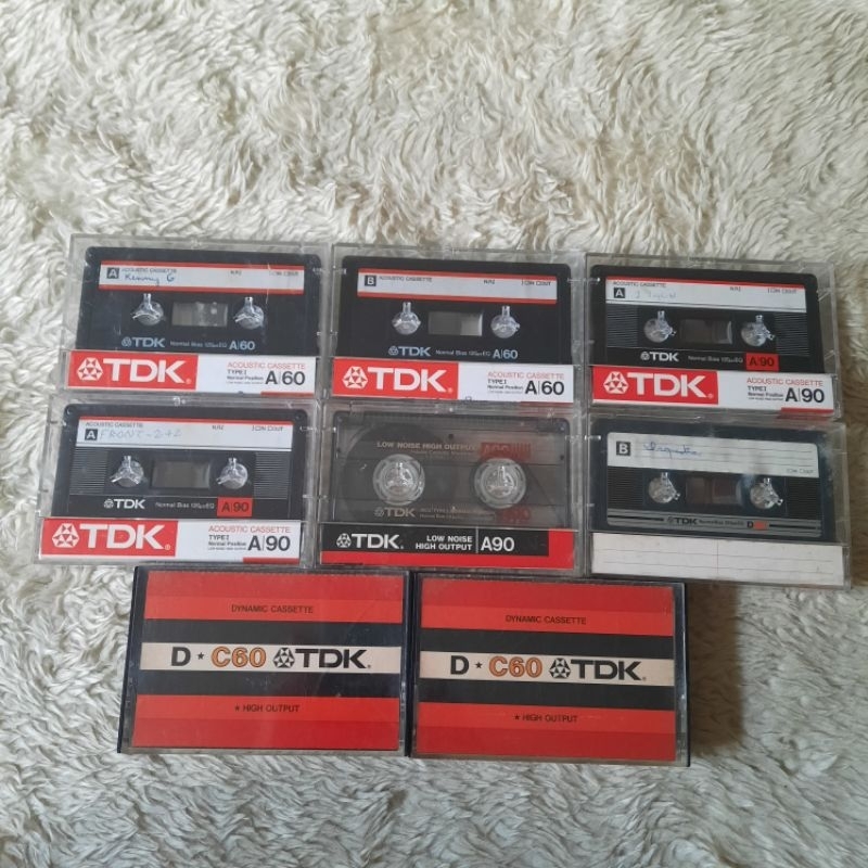 Lote 8 Fitas K7/Cassete Regraváveis TDK - A60, A90, D60, C60 - 60, 90 ...