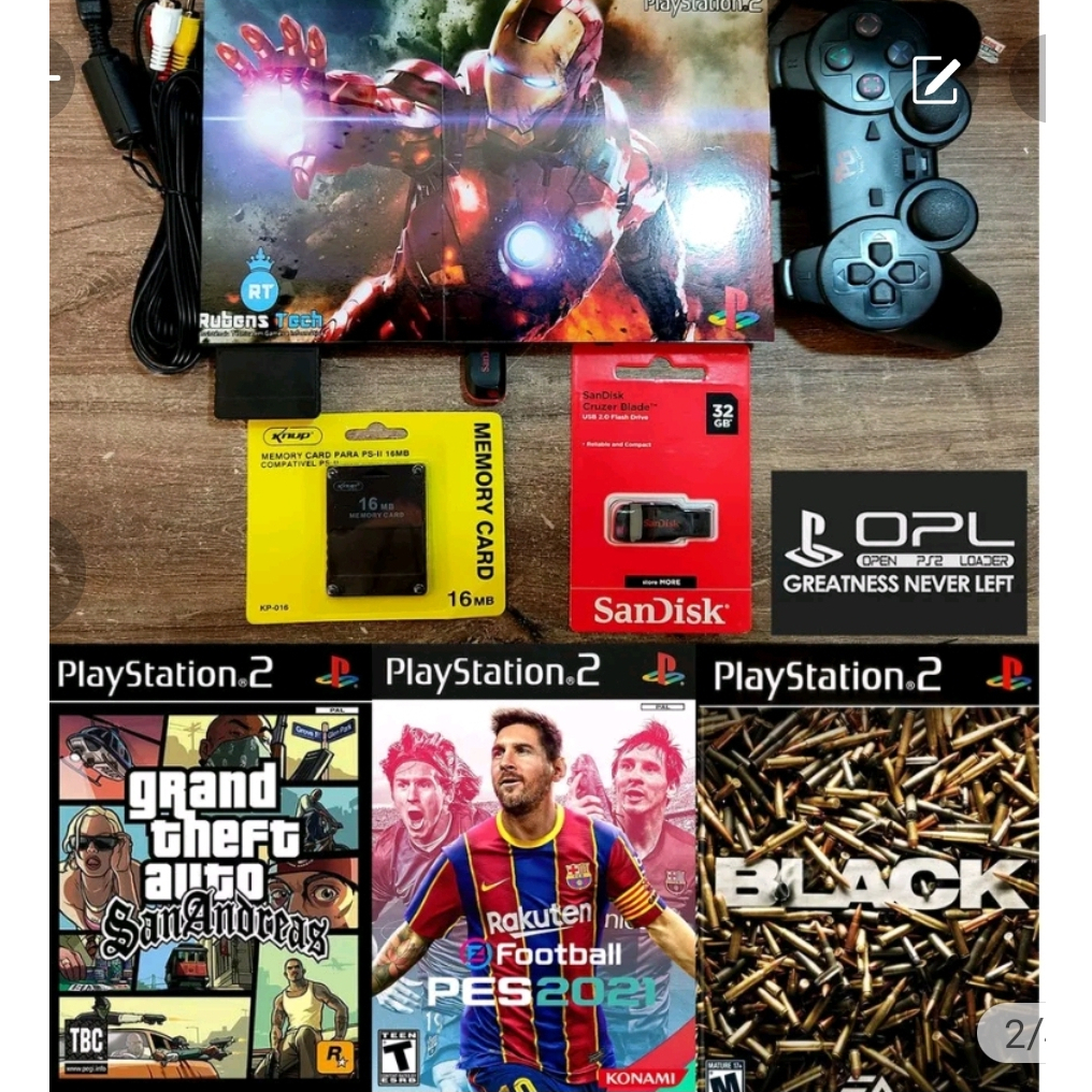 Pen Drive 64Gb +1500 Jogos para opl PS2 !!! - Escorrega o Preço