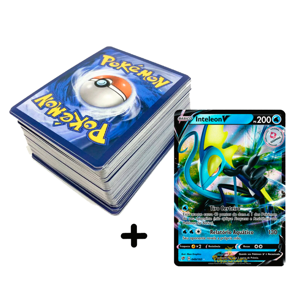 50 Cartas Pokémon 1 Ultra Rara Cartas Copag Pokemon V Vmax