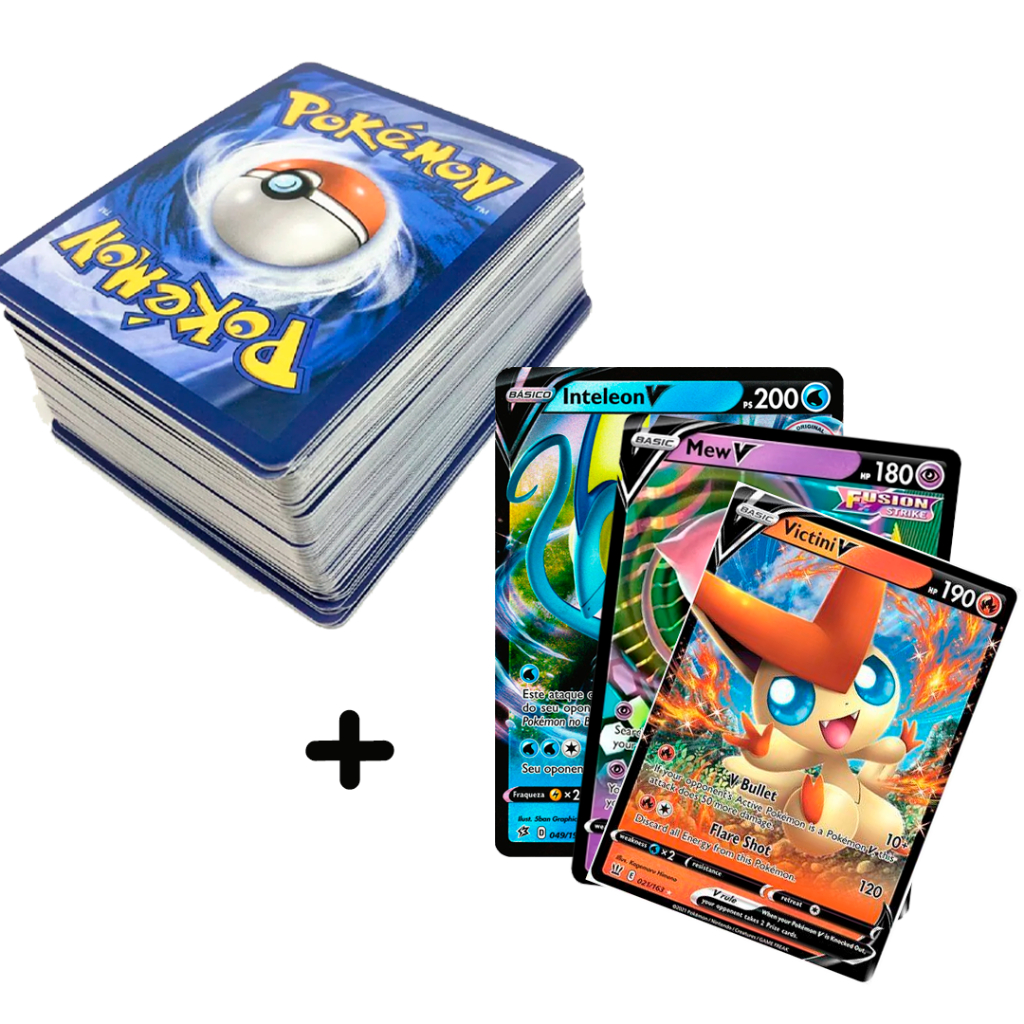 50 Cartas Pokémon 1 Ultra Rara Cartas Copag Pokemon V Vmax